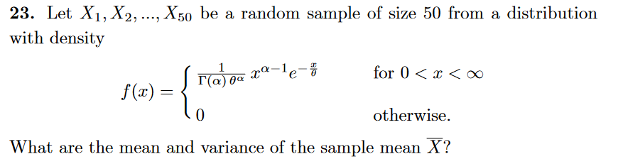 Solved Let x1,x2,dots,x50 ﻿be a random sample of size 50 | Chegg.com