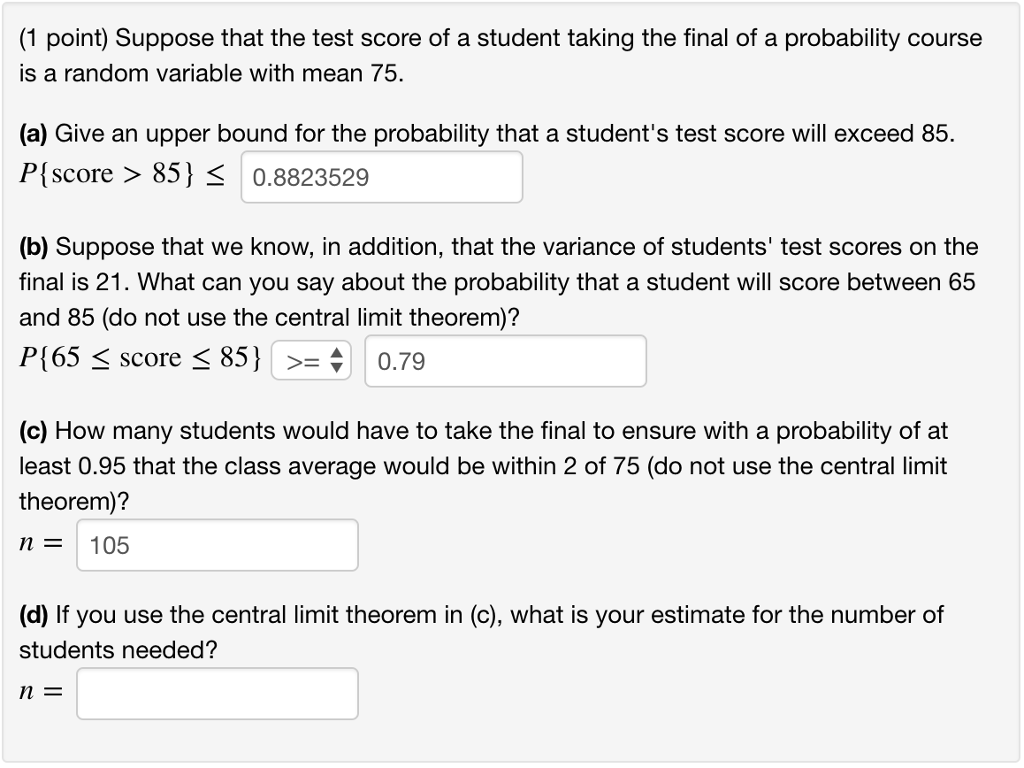 Solved Suppose That The Test Score Of A Student Taking The Chegg
