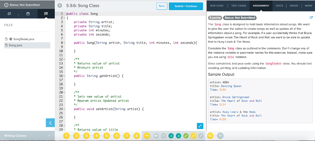Solved The Song class is designed to hold basic | Chegg.com