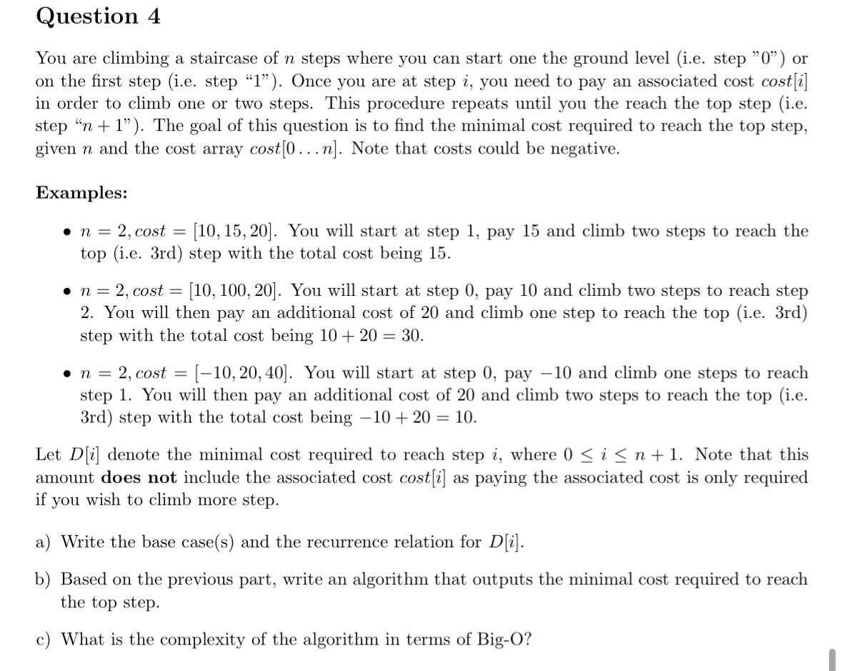 Solved You are climbing a staircase of n steps where you can | Chegg.com