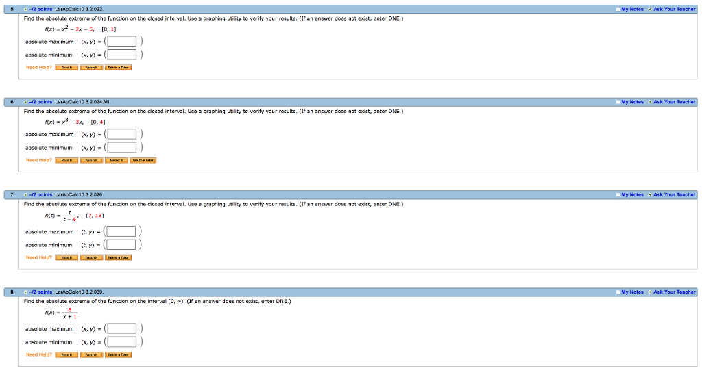 Solved 12 Points Find All Relative Extrema Of The Function