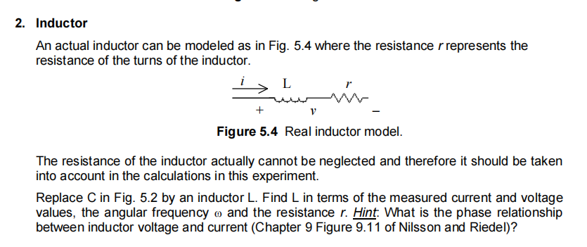 Solved Inductor An actual inductor can be modeled as in Fig. | Chegg.com
