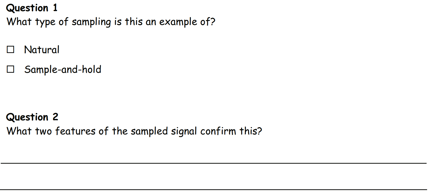 Question 1 What type of sampling is this an example | Chegg.com