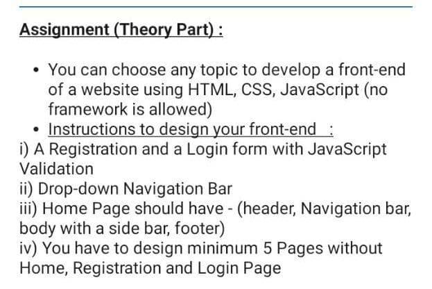 Solved Assignment (Theory Part) : • You can choose any topic | Chegg.com