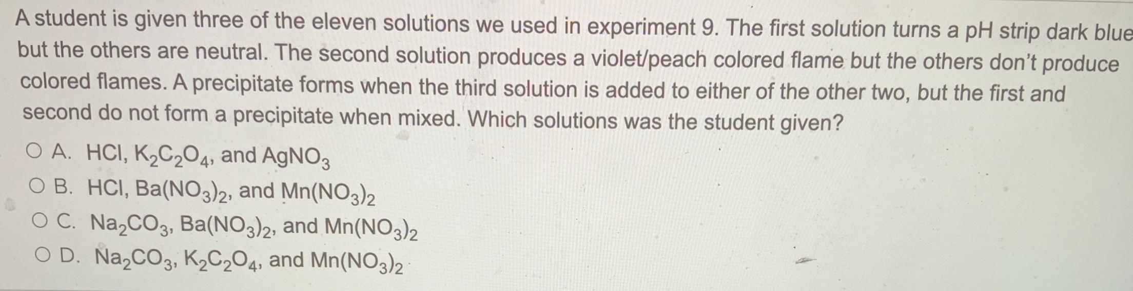 Solved A student is given three of the eleven solutions we | Chegg.com