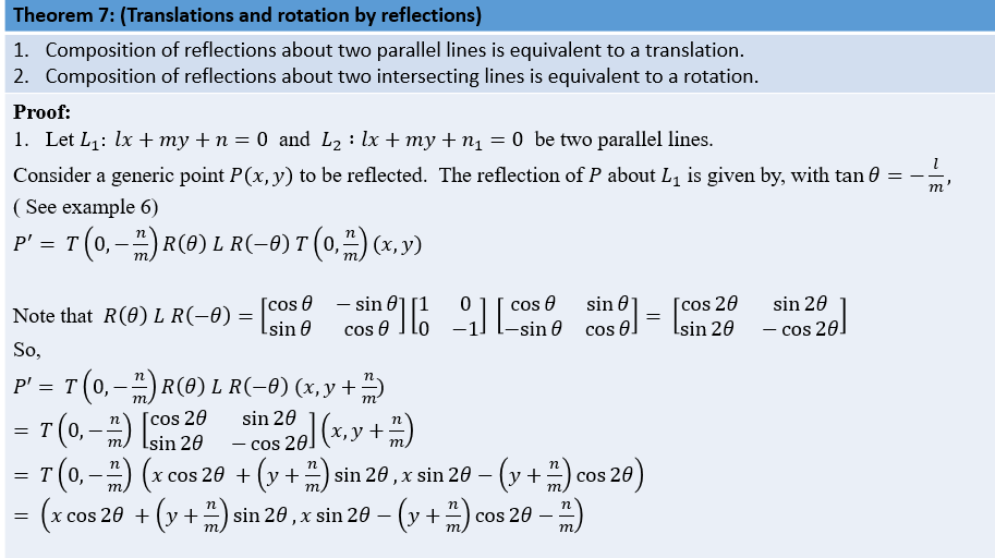 Solved Theorem 7: (Translations and rotation by reflections) | Chegg.com