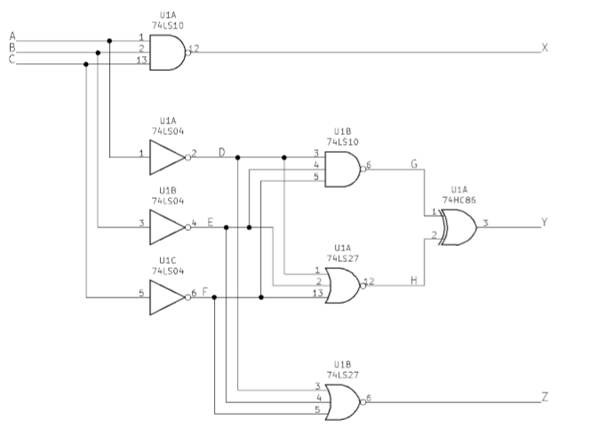 Solved U1A 74LS10 U1A 74LS04 U1B 74LS10 U1B 74LS04 U1A | Chegg.com