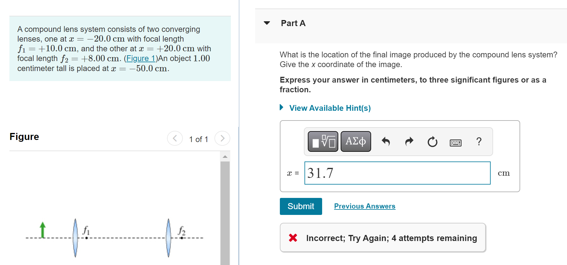 Solved A compound lens system consists of two converging | Chegg.com