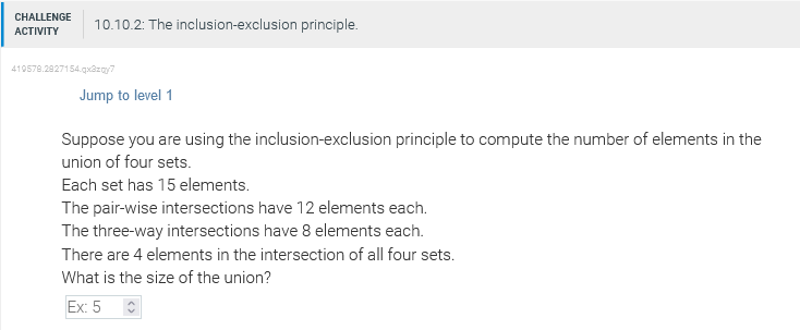 Solved Suppose you are using the inclusion-exclusion | Chegg.com