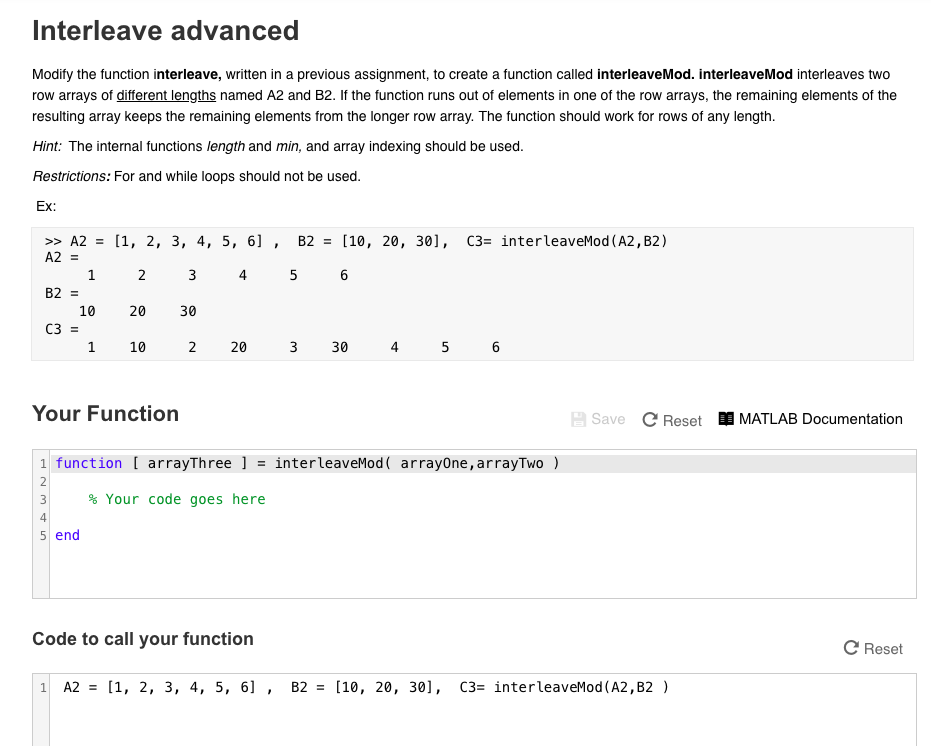 Interleave Advanced Modify The Function Interleave