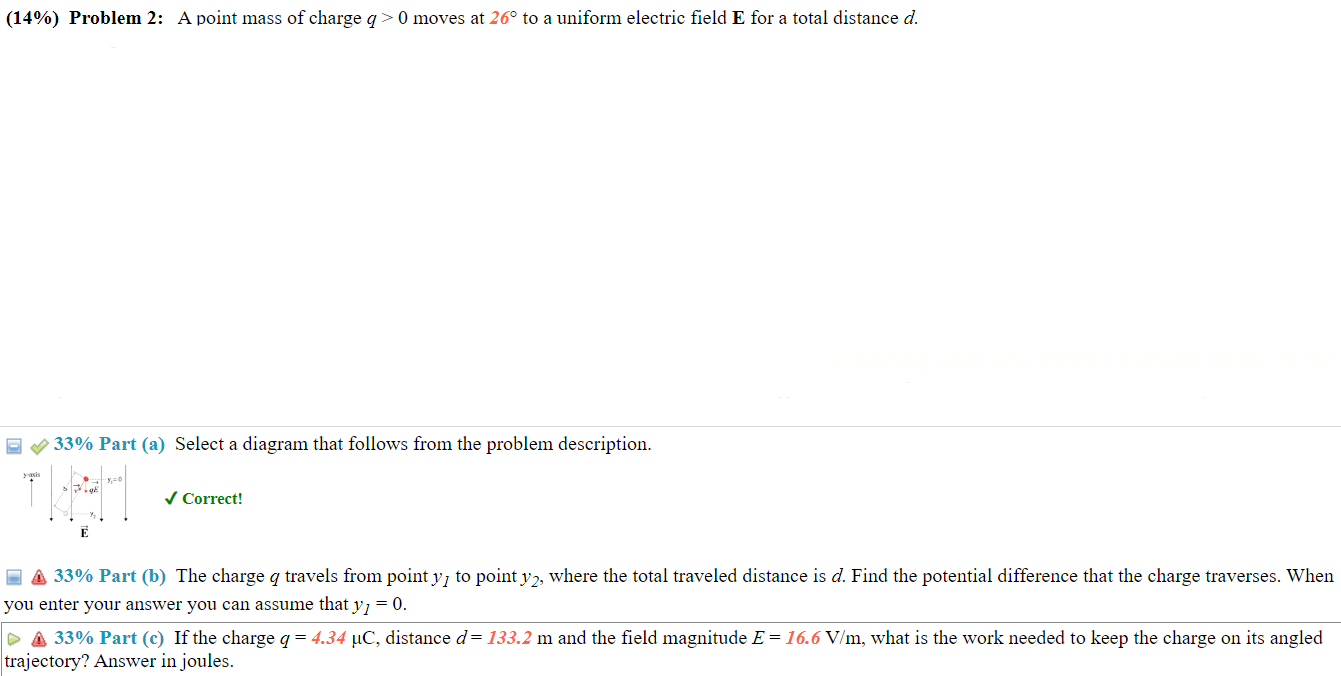 Solved (14\%) Problem 2: A point mass of charge q>0 moves at | Chegg.com