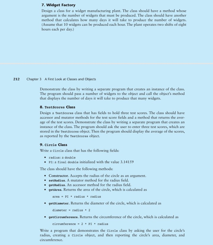 Solved 7. Widget Factory Design a class for a widget | Chegg.com