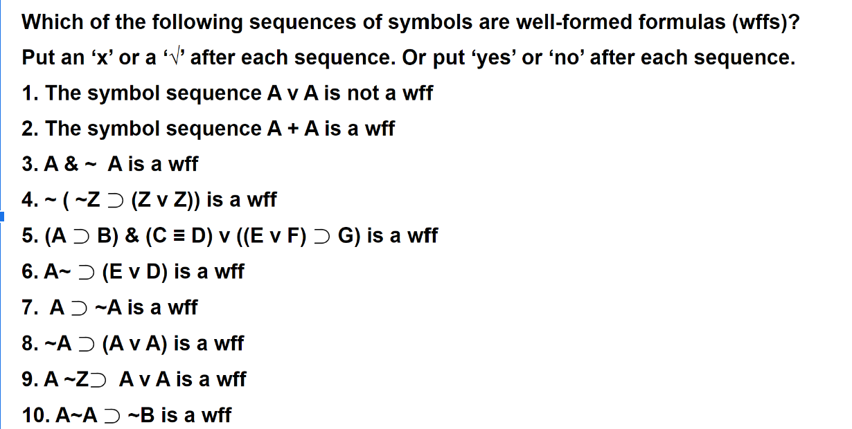 Which of the following sequences of symbols are | Chegg.com