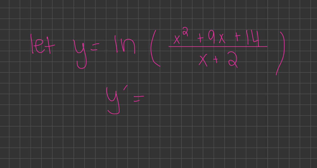 Solved let y=ln(x+2x2+9x+14)y′= | Chegg.com