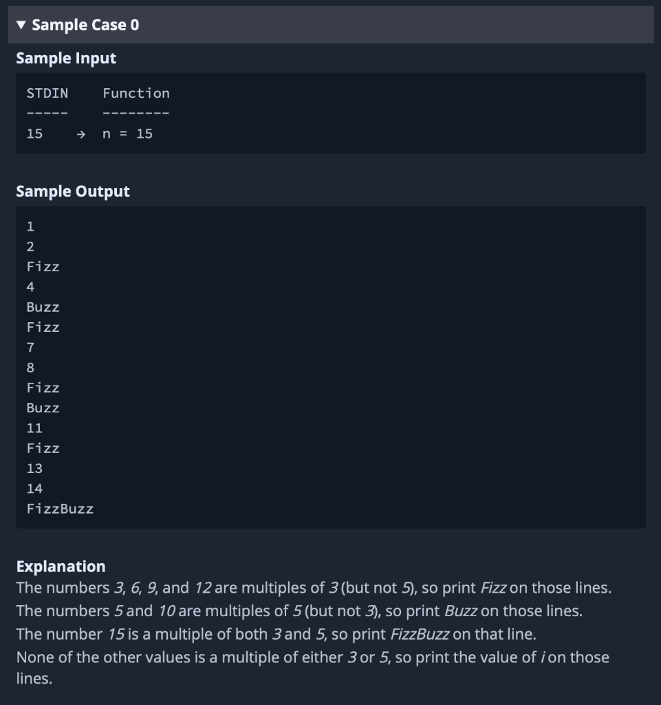 Solved 6. FizzBuzz Given a number n, for each integer i in | Chegg.com