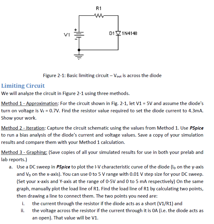 Solved R1 vi D1 Y 1N4148 011N4148 Figure 2-1: Basic limiting | Chegg.com