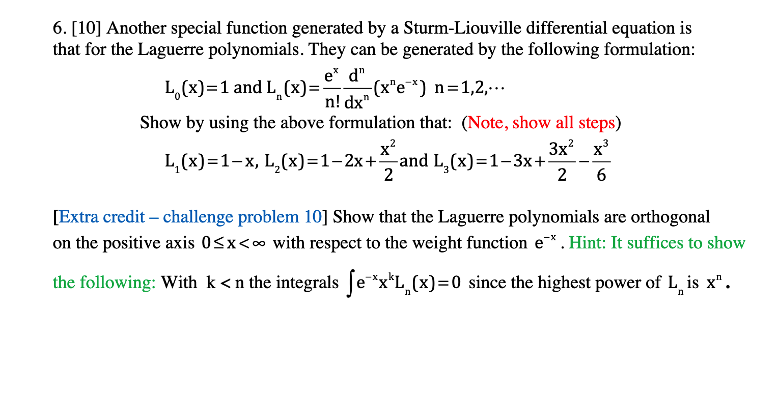 Solved 6. [10] Another special function generated by a | Chegg.com