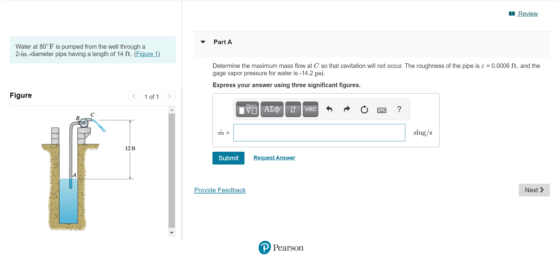 Solved Review Part A Water at 80°F is pumped from the well | Chegg.com