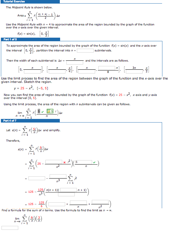 Solved Tutorial Exercise The Midpoint Rule is shown below | Chegg.com