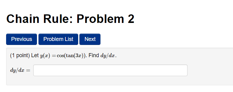 Solved Chain Rule: Problem 2 Previous Problem List Next (1 | Chegg.com