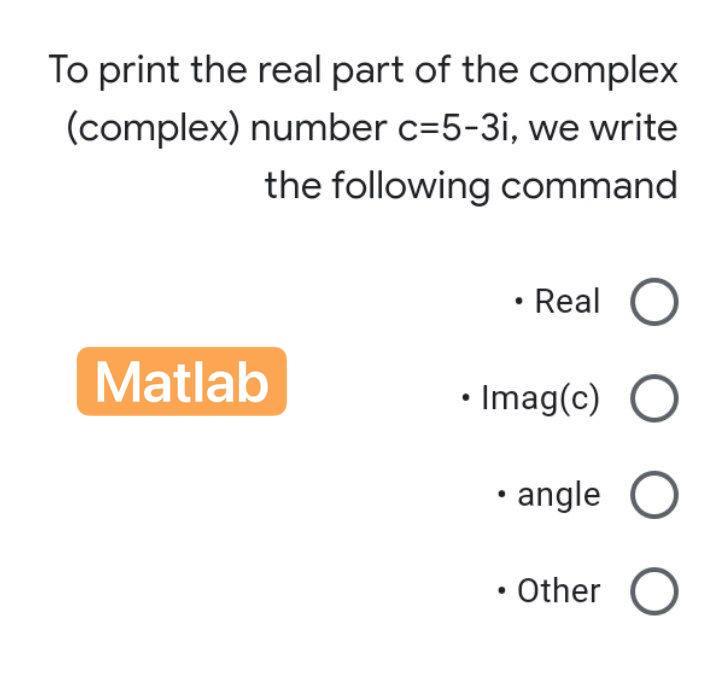Solved To print the real part of the complex (complex) | Chegg.com