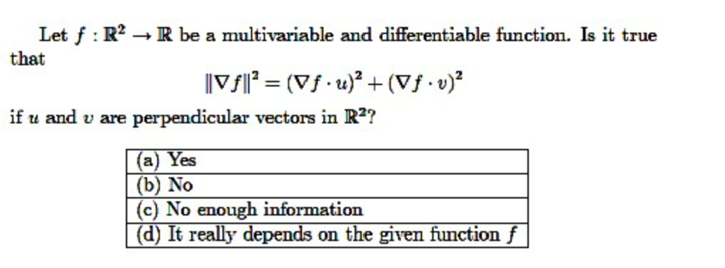 Solved Let f:R2→R be a multivariable and differentiable | Chegg.com