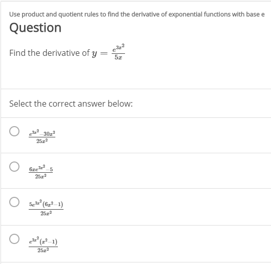 Solved Use product and quotient rules to find the derivative | Chegg.com