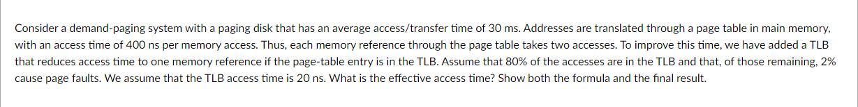 Solved Consider a demand-paging system with a paging disk | Chegg.com
