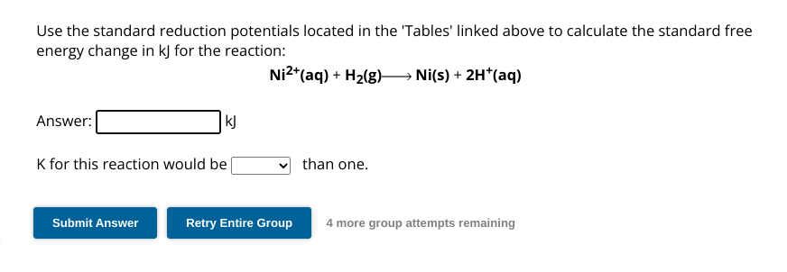 Solved Use the standard reduction potentials located in the | Chegg.com