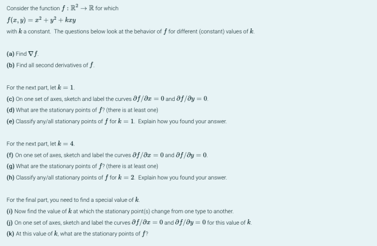 Solved Consider the function f: R2 + R for which f(x,y) = x2 | Chegg.com