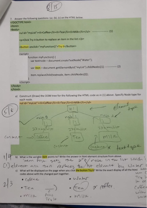 Solved 7. Answer the following questions: (a), (b). (c) on | Chegg.com