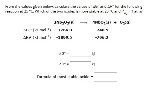 Solved From the values given below, calculate the values | Chegg.com