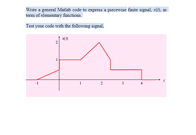Solved Write a general Matlab code to express a piecewise | Chegg.com