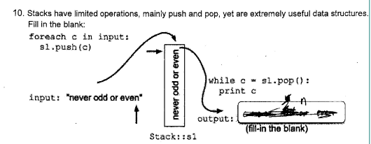 Solved 10. Stacks have limited operations, mainly push and | Chegg.com