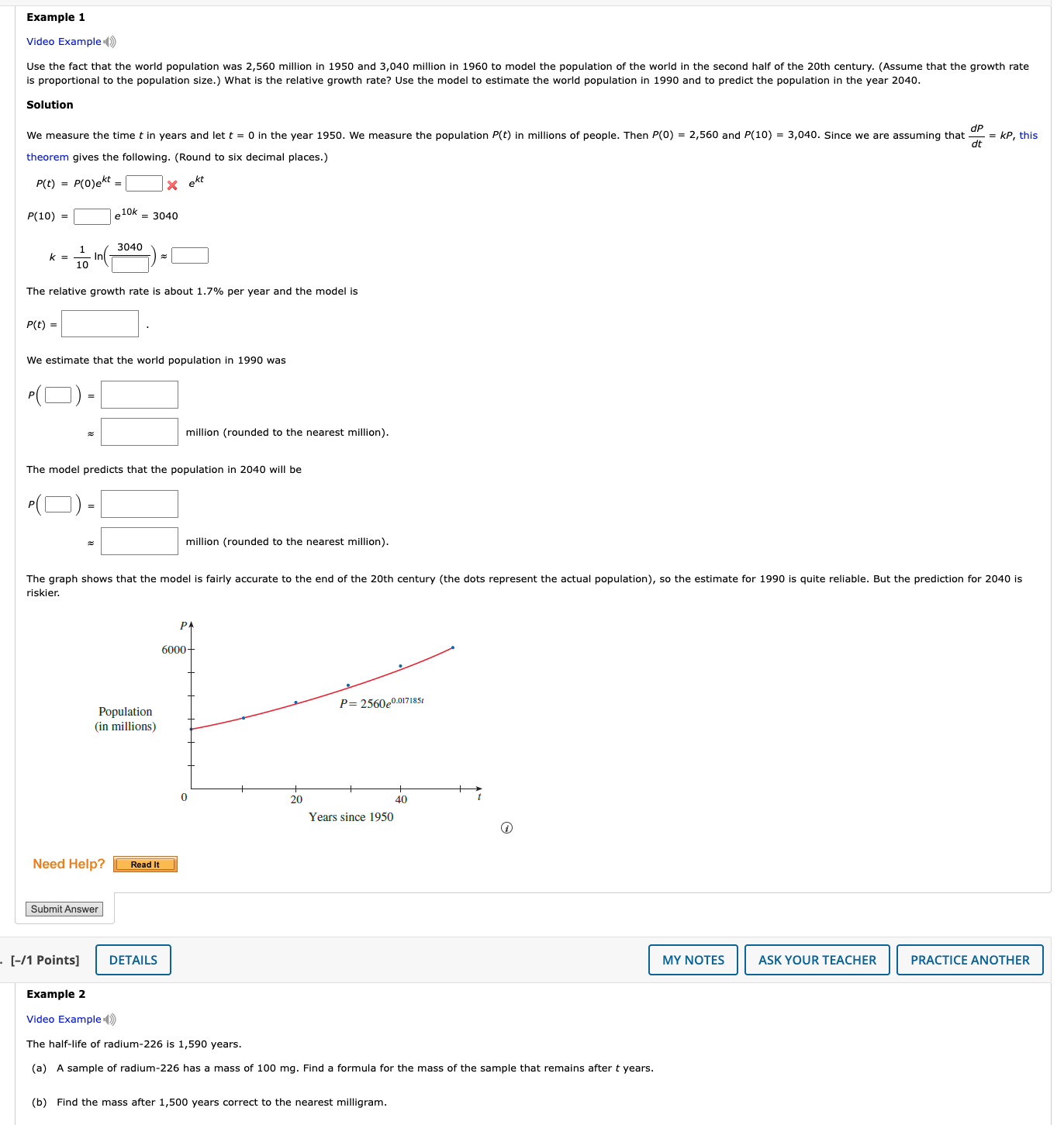 Solved Video Example is proportional to the population | Chegg.com