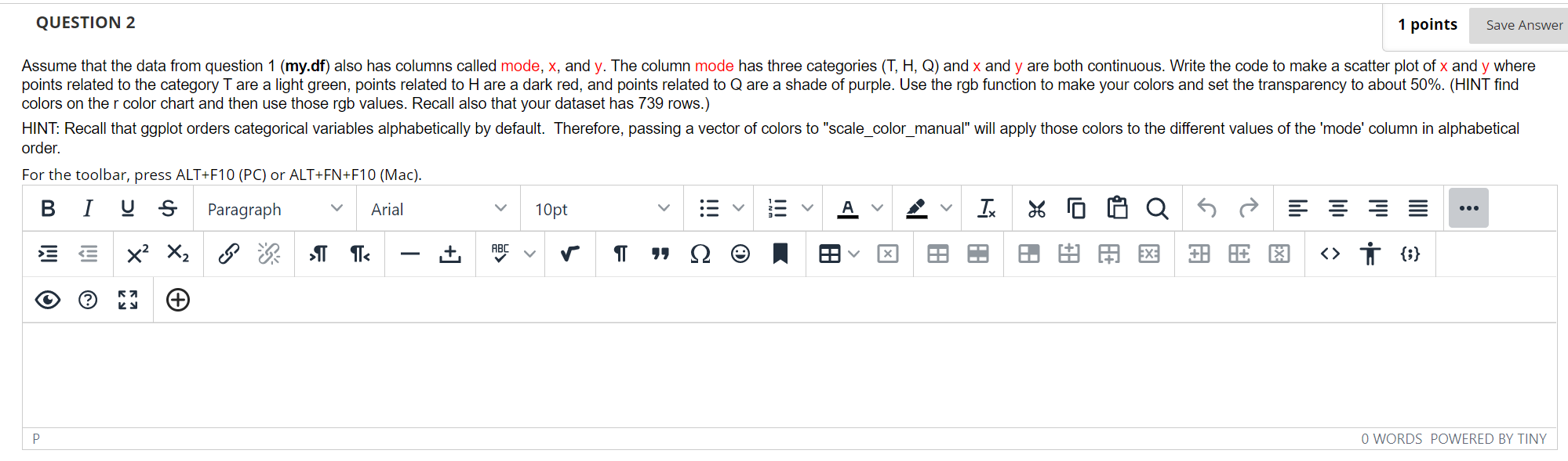 colors on the r color chart and then use those rgb | Chegg.com