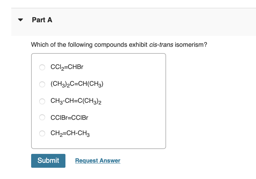 Solved Part AWhich of the following compounds exhibit | Chegg.com