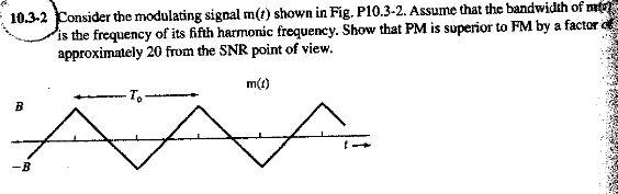Solved 10.3-2 Consider the modulating signal m(t) shown in | Chegg.com
