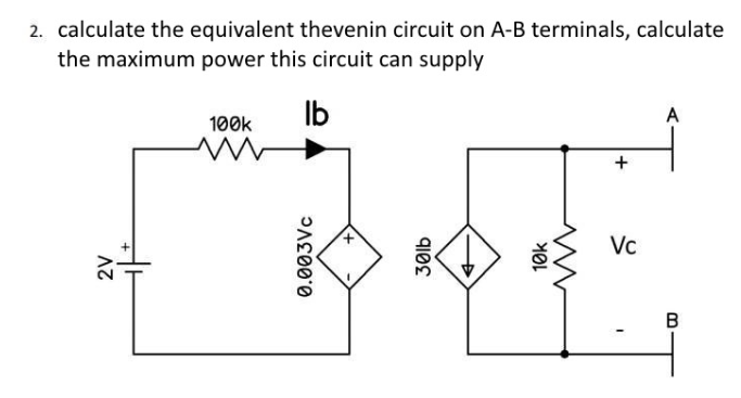 Solved 2. calculate the equivalent thevenin circuit on A-B | Chegg.com