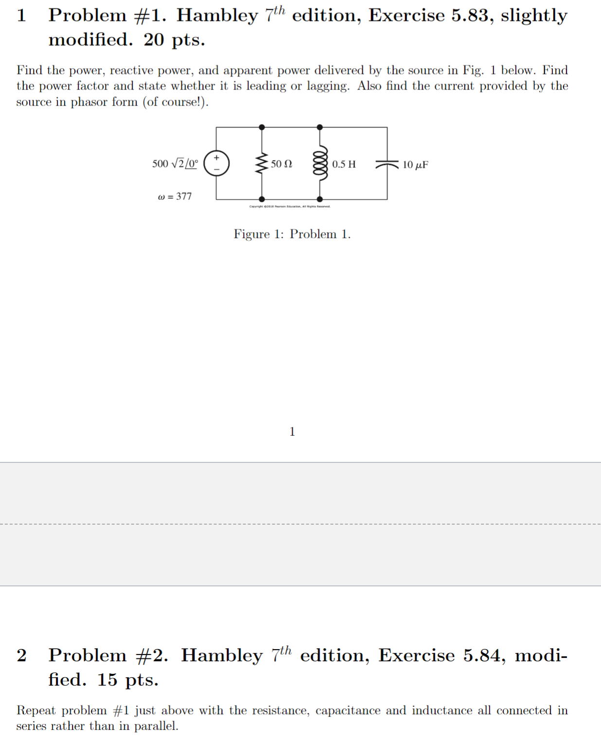 Solved 2 ﻿Problem #2. ﻿Hambley 7th ﻿edition, Exercise 5.84, | Chegg.com