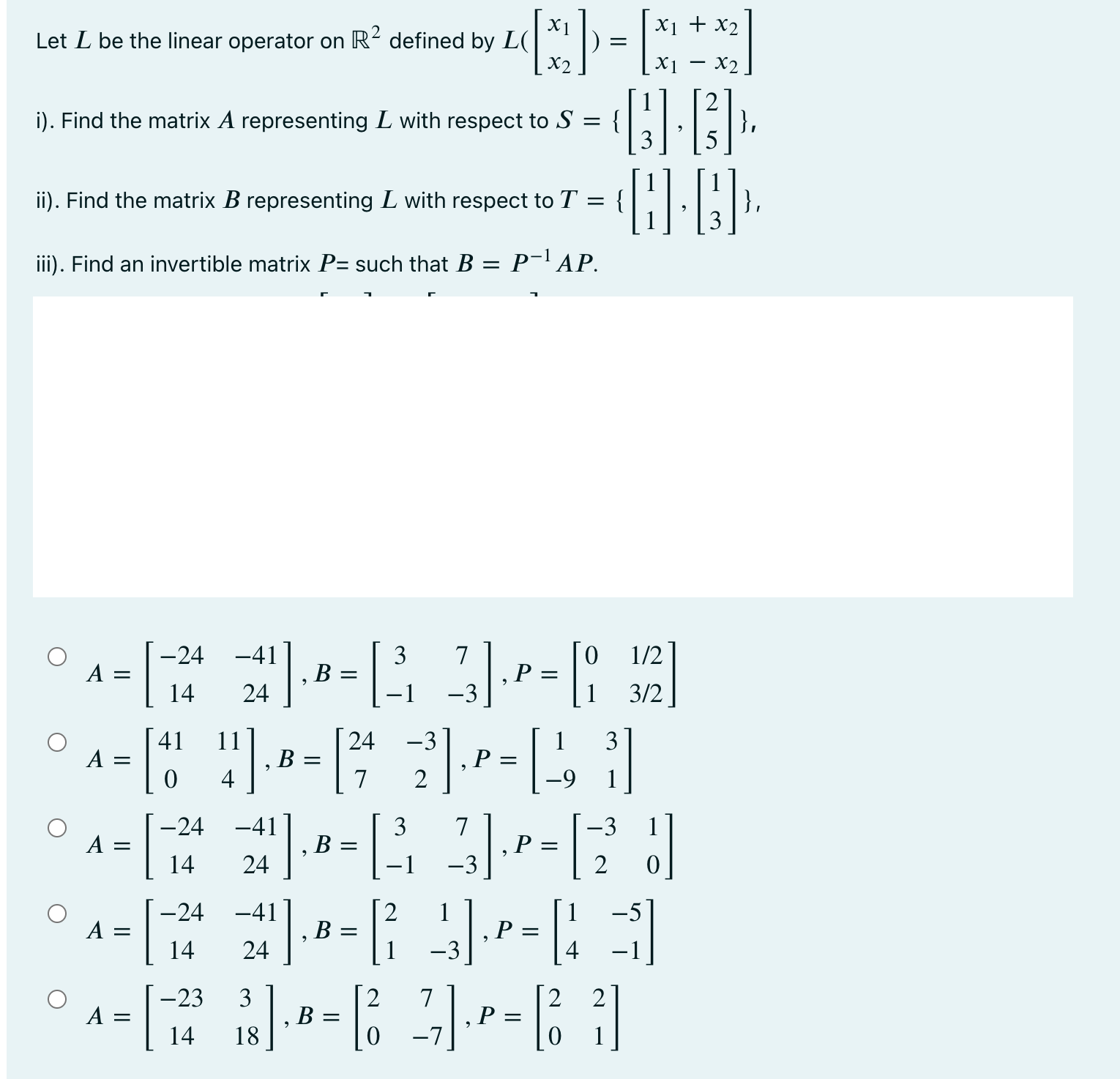 Solved Let L be the linear operator on R2 defined by | Chegg.com
