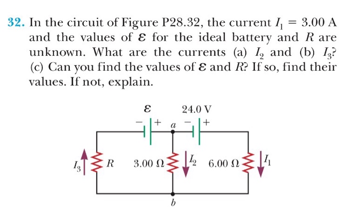 Solved In the circuit of Figure P28.32, the current I_1 = | Chegg.com