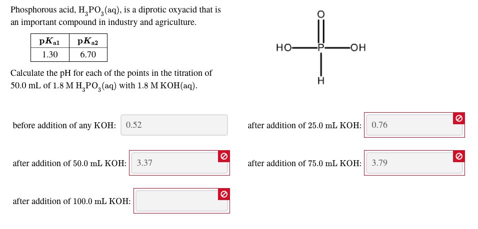 Solved O = Phosphorous acid, H,PO, (aq), is a diprotic | Chegg.com