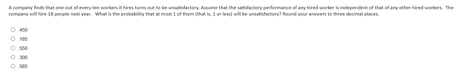 Solved A company finds that one out of every ten workers it | Chegg.com
