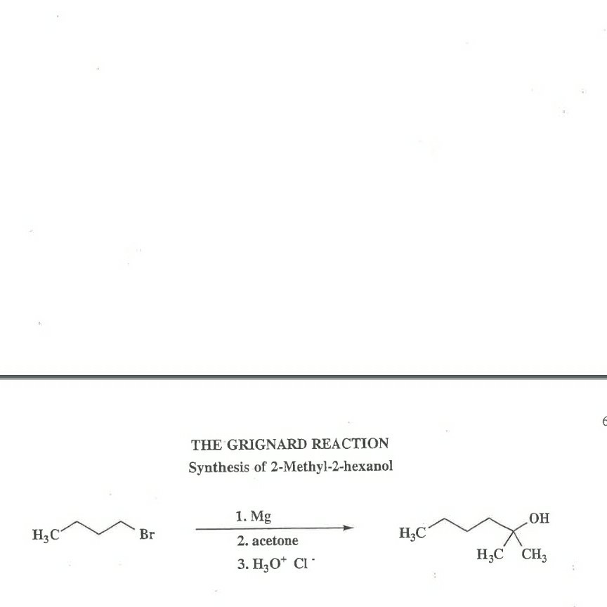 Solved THE GRIGNARD REACTION Synthesis of 2-Methyl-2-hexanol | Chegg.com