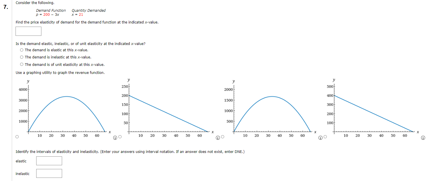 Solved Consider the following. Demand Function Quantity | Chegg.com