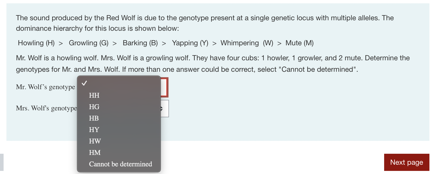 Solved The sound produced by the Red Wolf is due to the | Chegg.com