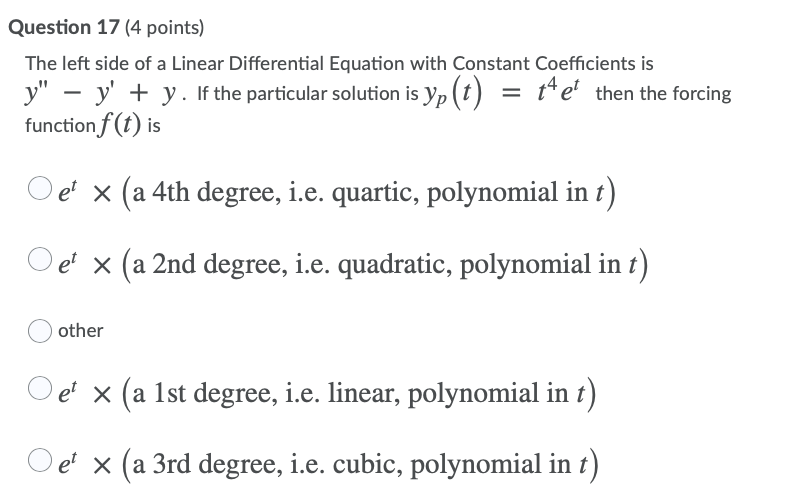 Solved Question 17 (4 points) The left side of a Linear | Chegg.com