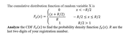 Solved The cumulative distribution function of random | Chegg.com