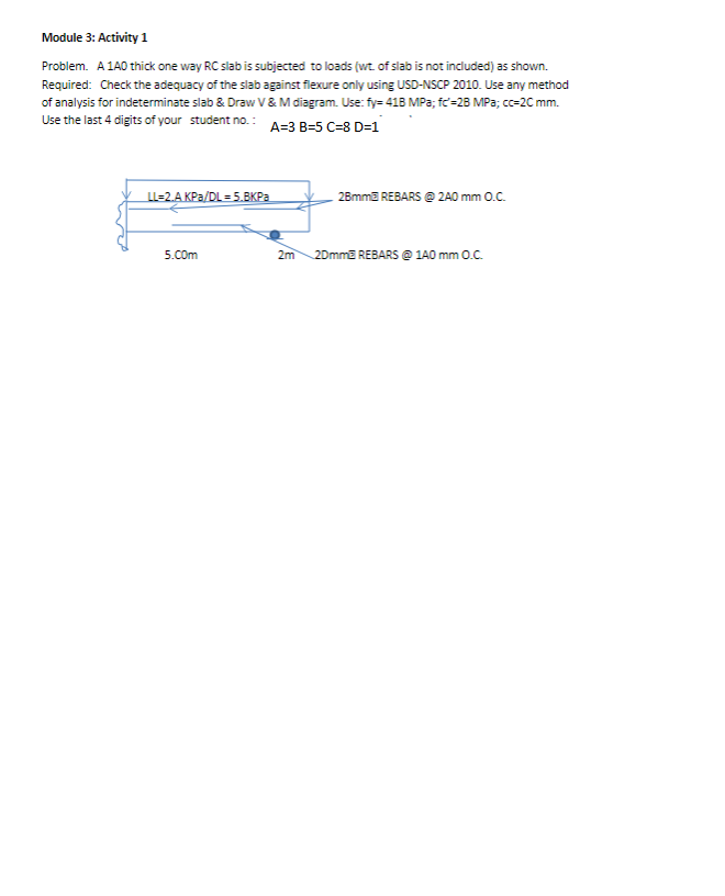 Solved Module 3: Activity 1 Problem. A 1A0 thick one way RC | Chegg.com